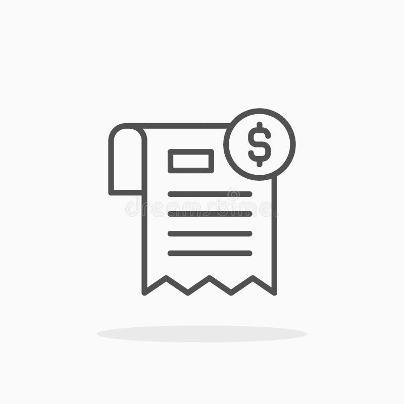 Bill Icon. Editable Stroke. Outline Black Style Stock Vector ...