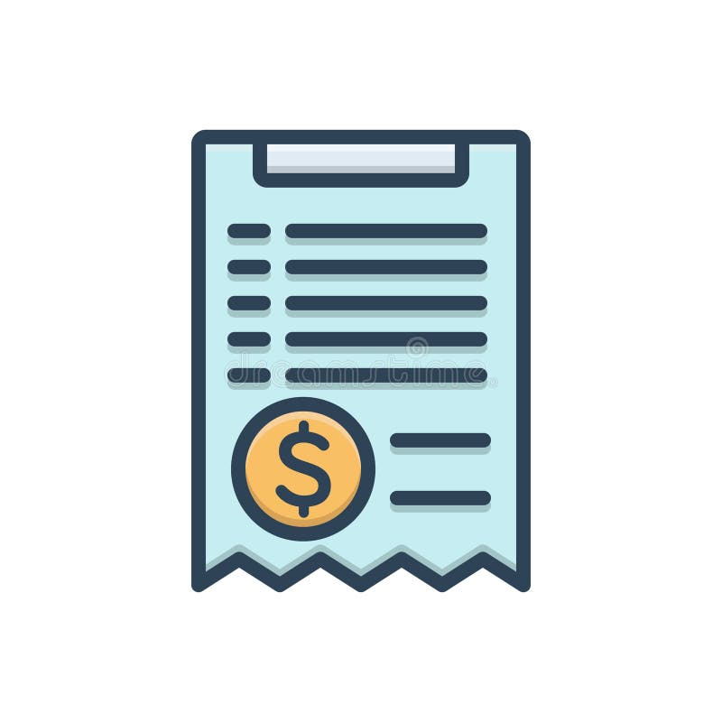 Color Illustration Icon for Bill, Paper and Document Stock Illustration ...