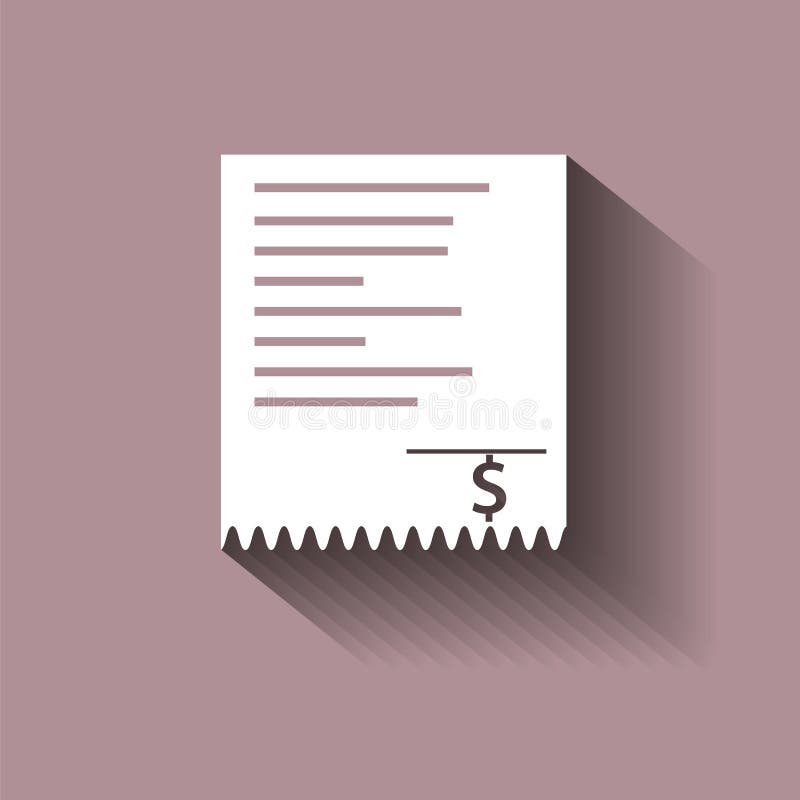 Bill icon with shadow stock vector. Illustration of document - 95930506