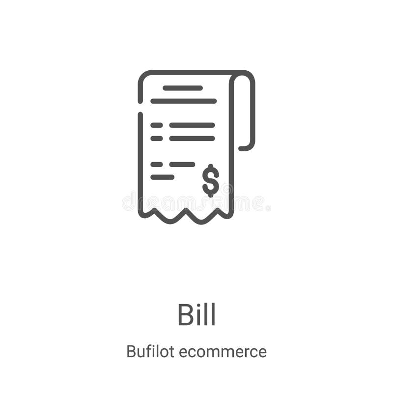 Bill Icon Vector from Bufilot Ecommerce Collection. Thin Line Bill ...