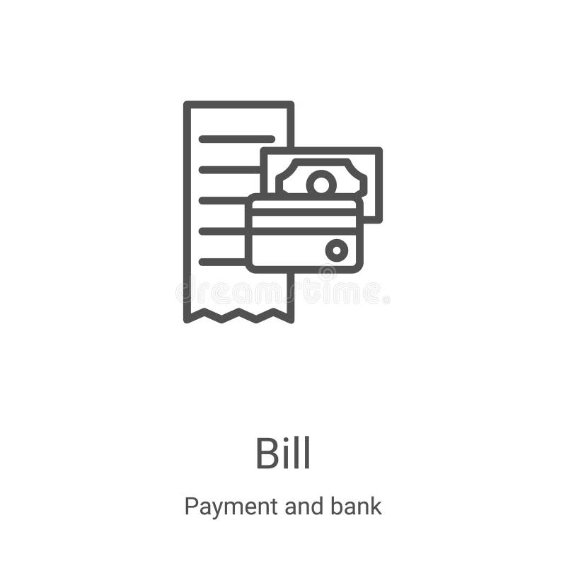 Bill Icon Vector from Big Sale Collection. Thin Line Bill Outline Icon ...