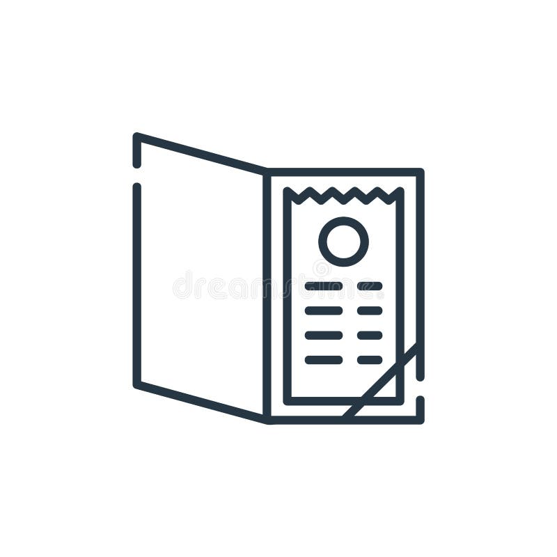 Bill Icon Vector from Restaurant Concept. Thin Line Illustration of ...