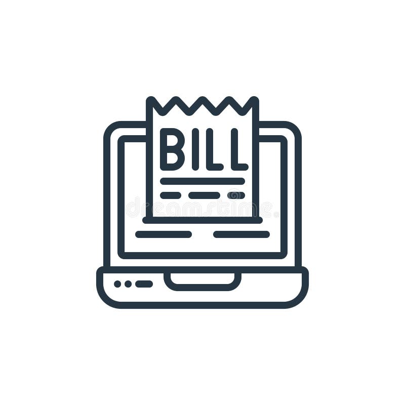 Bill Icon Vector from Ecommerce Line Concept. Thin Line Illustration of ...