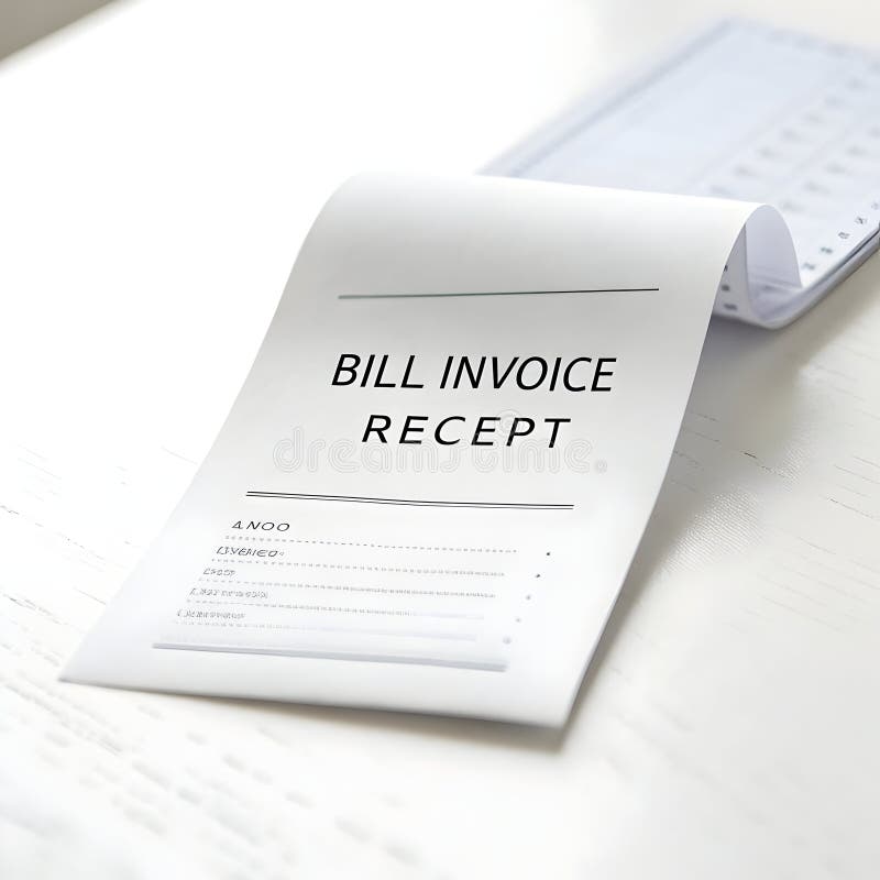 Bill Invoice Receipt Isolated on White Background Stock Illustration ...