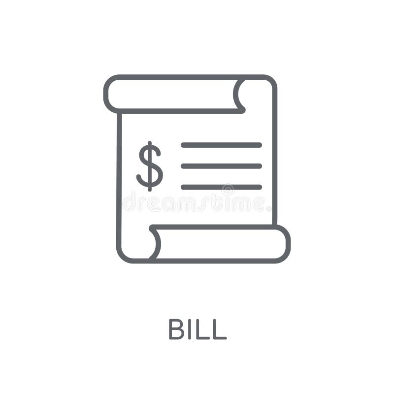 Bill Linear Icon. Modern Outline Bill Logo Concept on White Back Stock ...