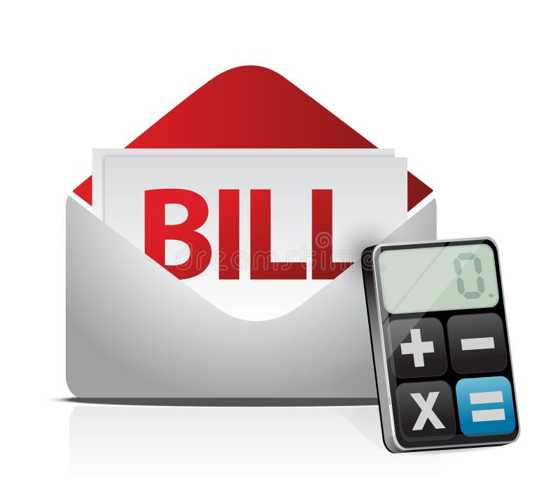 Bill and modern calculator stock illustration. Illustration of count ...