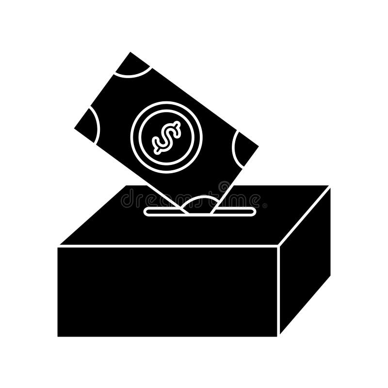 Bill Over Box Silhouette Style Icon Vector Design Stock Vector ...