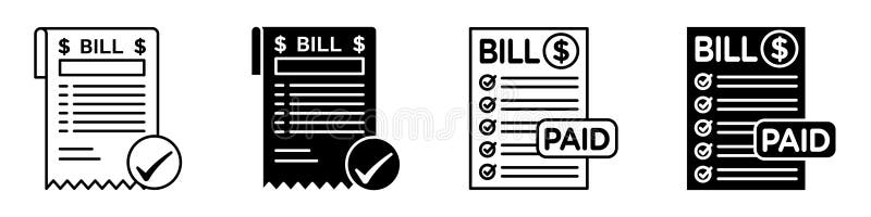 Bill paid icon vector stock vector. Illustration of paper - 347973208