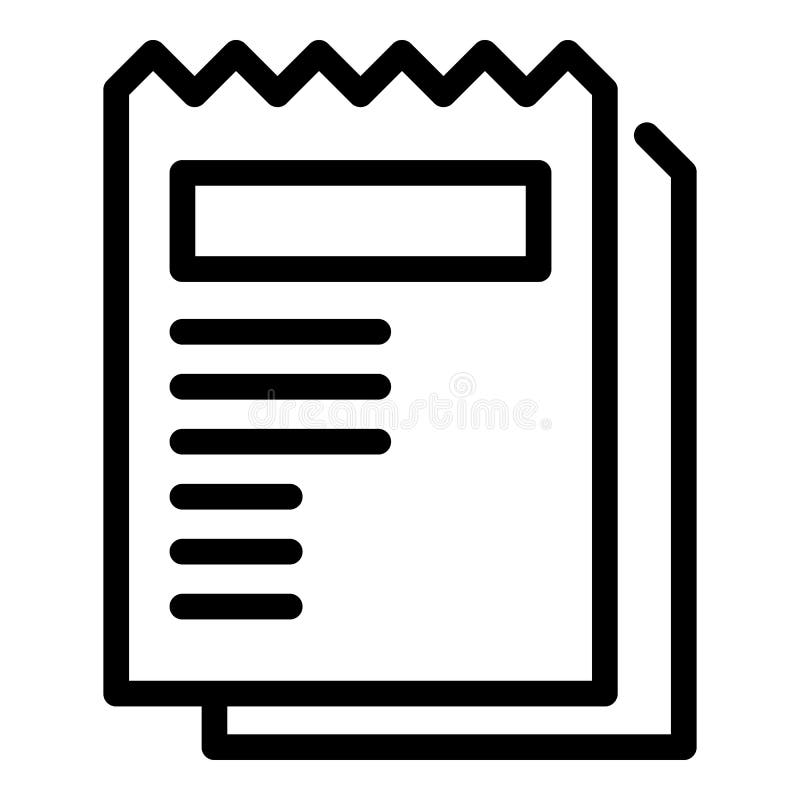 Bill Paper Icon Outline Vector. Payment Invoice Stock Vector ...