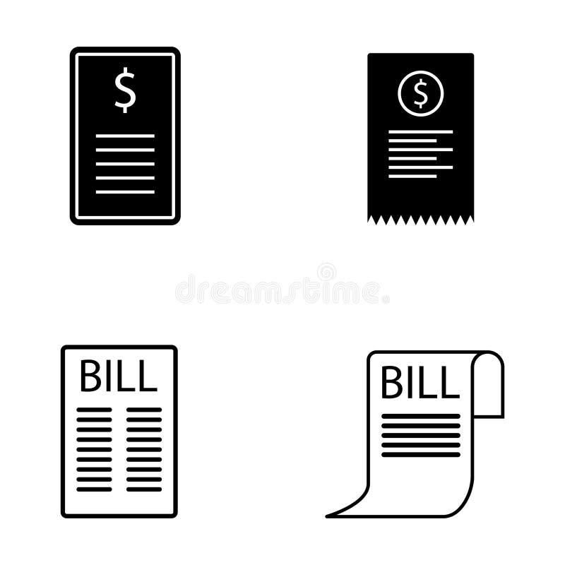 Bill paper icon vector stock vector. Illustration of purchase - 287561040