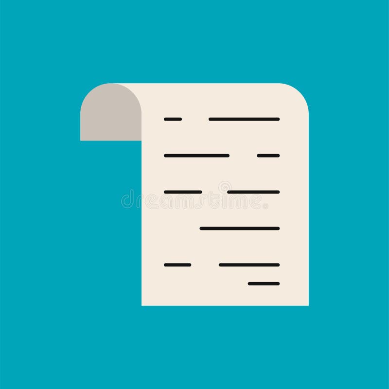 Bill Paper Vector Flat Stytle Icon. Stock Vector - Illustration of ...