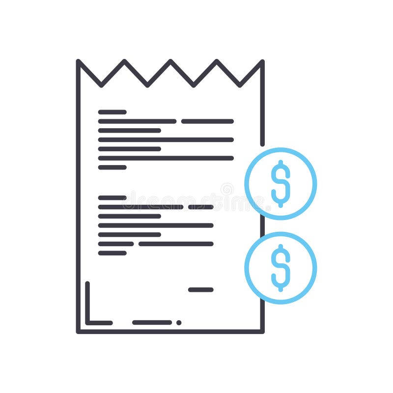 Bill Payment Line Icon, Outline Symbol, Vector Illustration, Concept ...