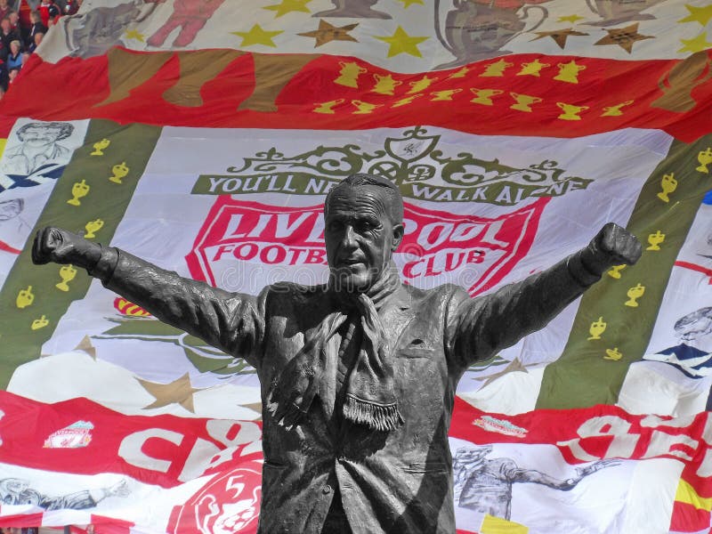 Bill Shankly Statue Superimposed on Anfield Background Editorial Stock ...