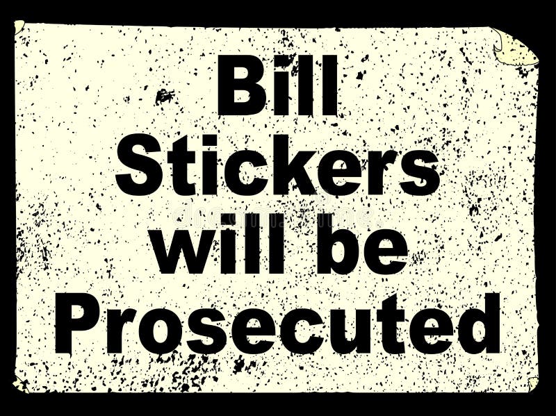Bill Stickers stock vector. Illustration of bill, textured - 99405934