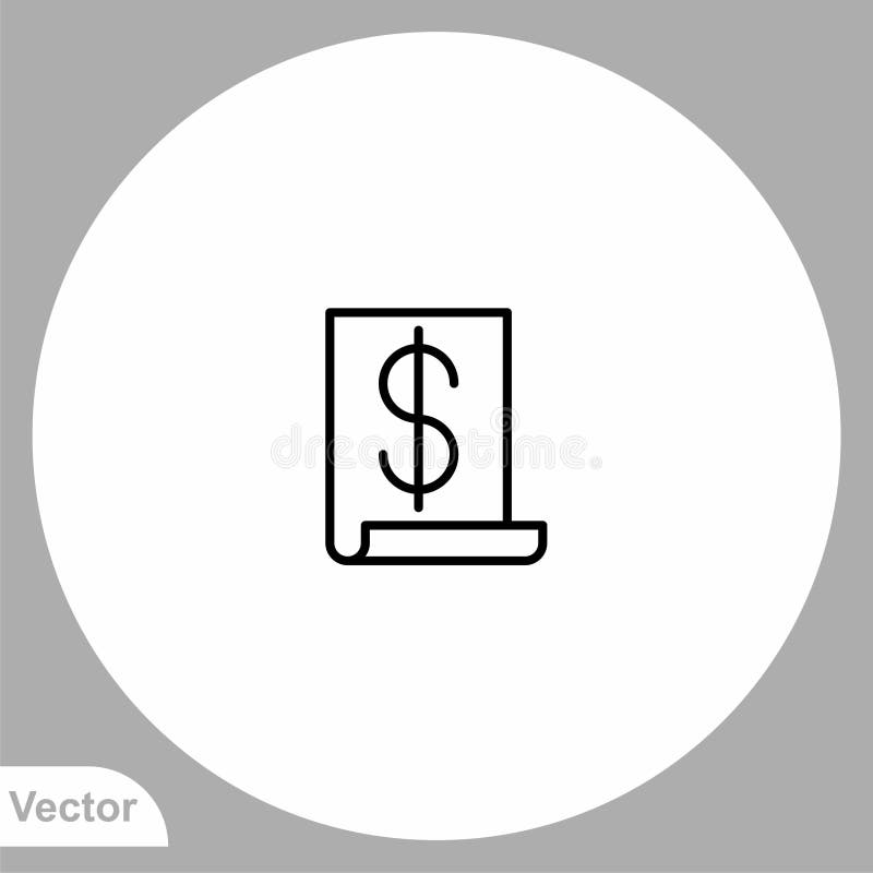 Bill Vector Icon Sign Symbol Stock Vector - Illustration of invoice ...