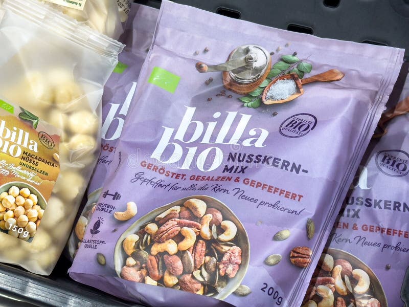 Billa Bio Nut Mix Packaging Display in Grocery Store Editorial Photo ...