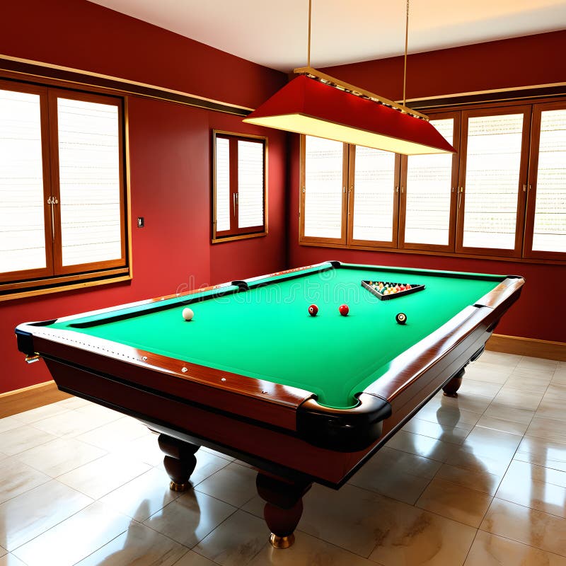 Billard game, AI-generatet stock illustration. Illustration of elastic ...