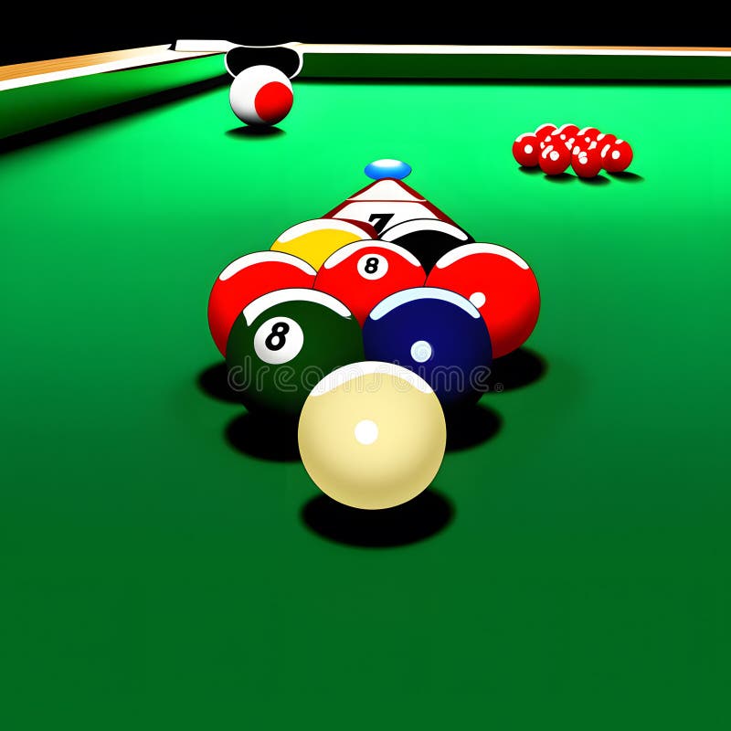 Billard game, AI-generatet stock illustration. Illustration of kapara ...