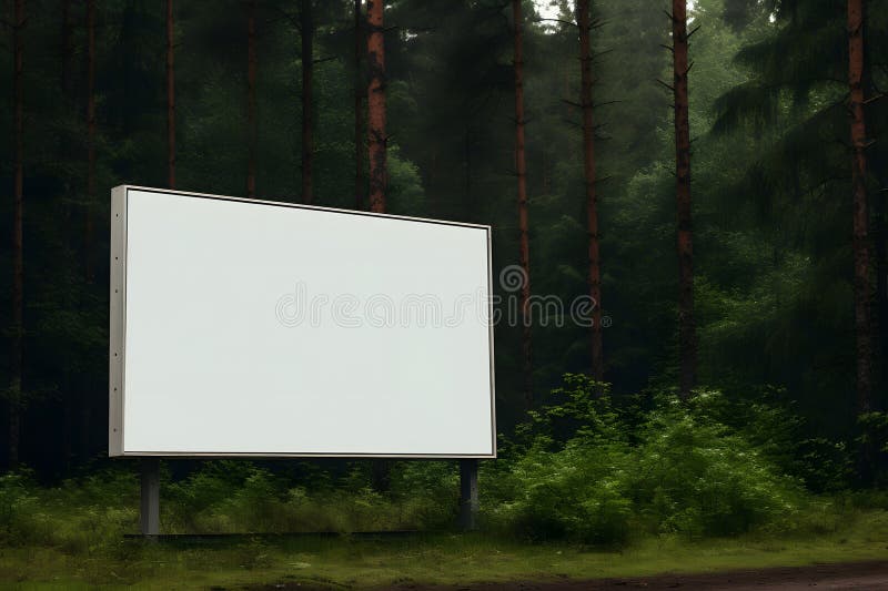 Billboard Ad Space Mockup Forest Background - Generative Ai Stock ...