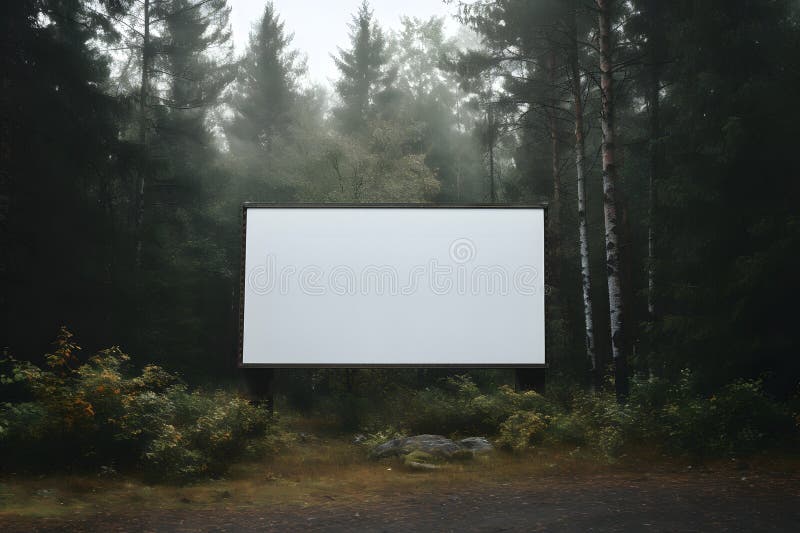 Billboard Ad Space Mockup Forest Background - Generative Ai Stock ...