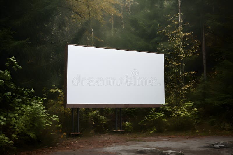 Billboard Ad Space Mockup Forest Background - Generative Ai Stock ...