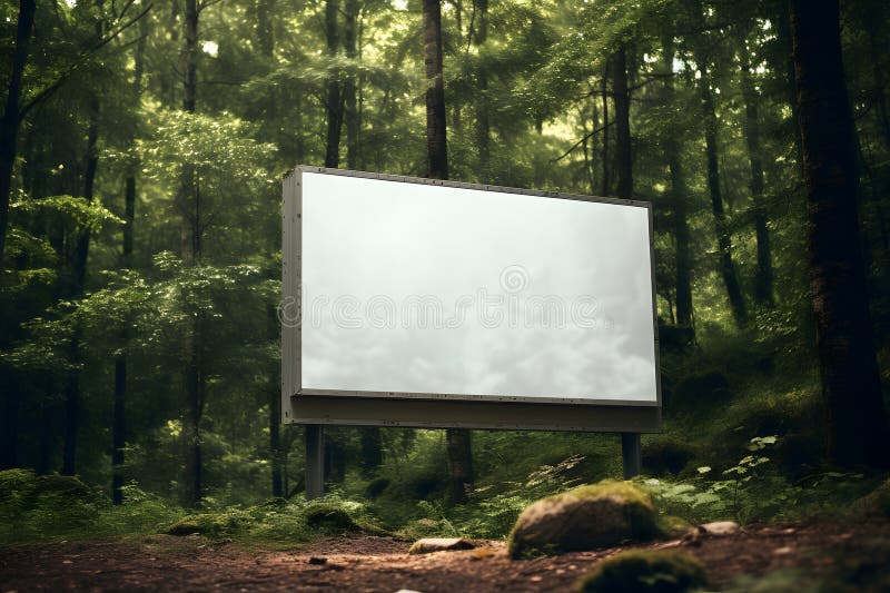 Billboard Ad Space Mockup Forest Background - Generative Ai Stock ...
