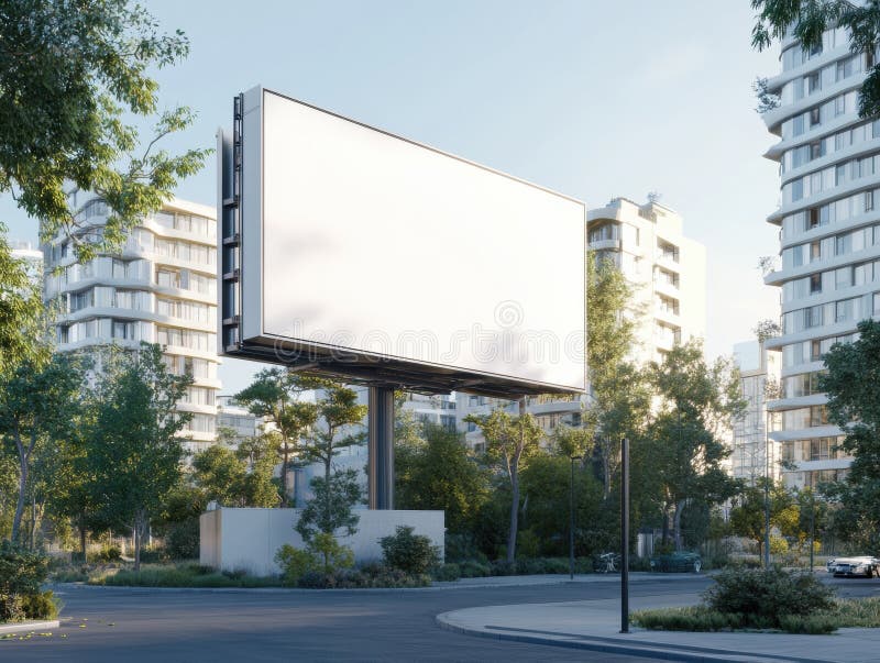 Billboard Advertisement Space in Urban Setting Surrounded by Modern ...