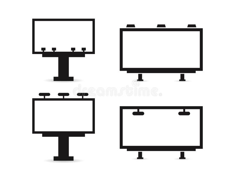 Billboard Advertising, Marketing Vector Icon Set Stock Vector ...