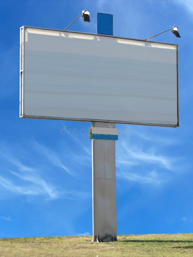 Billboard Advertising Panel with Empty Space and Light Projector Stock ...
