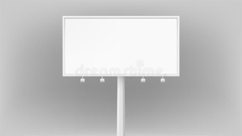 Billboard Advertising Panel with Empty Space and Light Projectors on ...