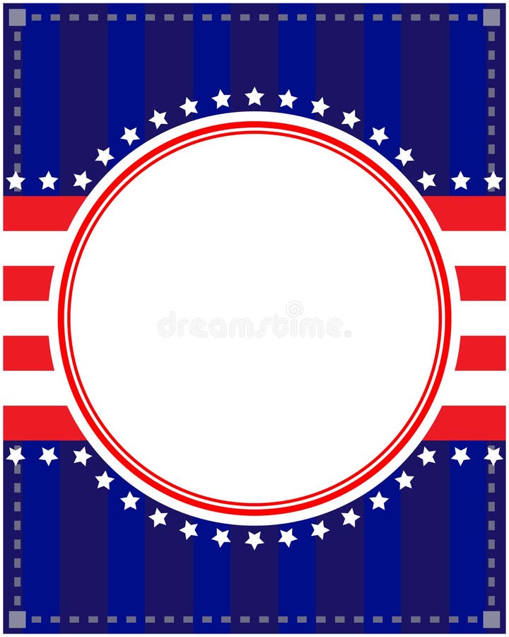USA Flag Symbols Round Border Frame Banner Label. Stock Vector ...