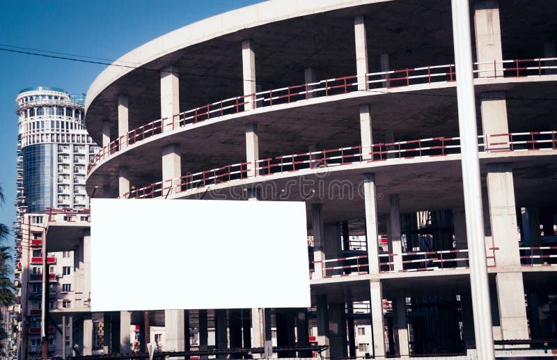 Billboard Closeup in Building Site Stock Photo - Image of message ...