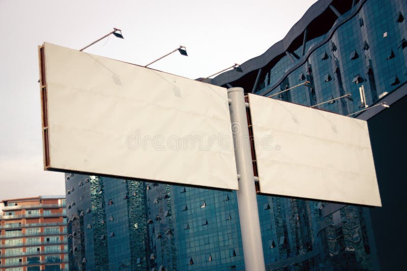 Billboard Closeup in Building Site Stock Photo - Image of commercial ...