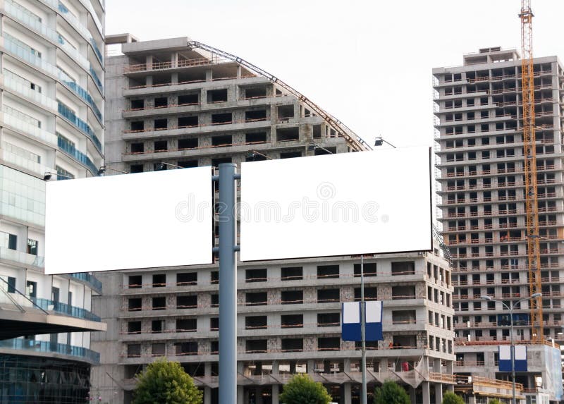 Billboard Closeup in the Building Stock Image - Image of information ...
