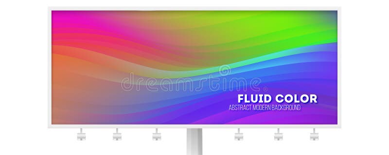 Billboard with Colorful Liquid Shape. Stream of Flowing Pattern ...