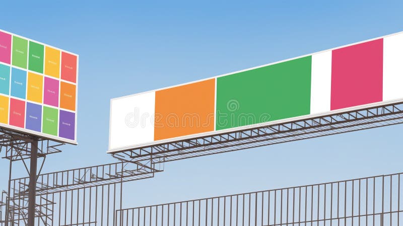 A Billboard with a Colorful Screen on it Stock Illustration ...