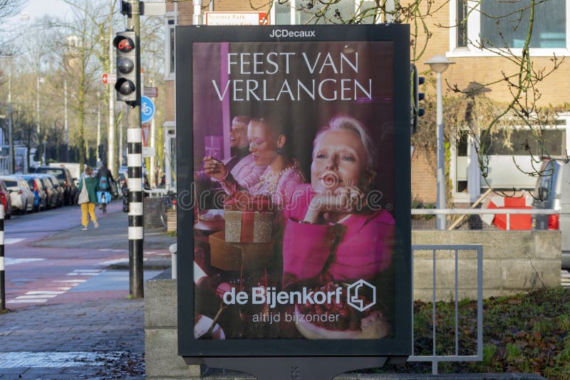 Billboard De Bijenkorf at Amsterdam the Netherlands 22-12-2022 ...