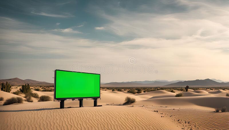 Billboard in the Desert stock illustration. Illustration of lonely ...