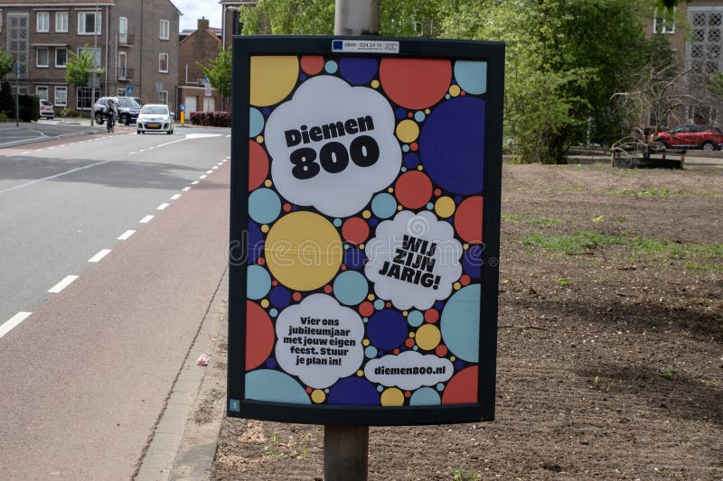 Billboard Diemen 800 Years at Diemen the Netherlands 7-5-2025 Editorial ...