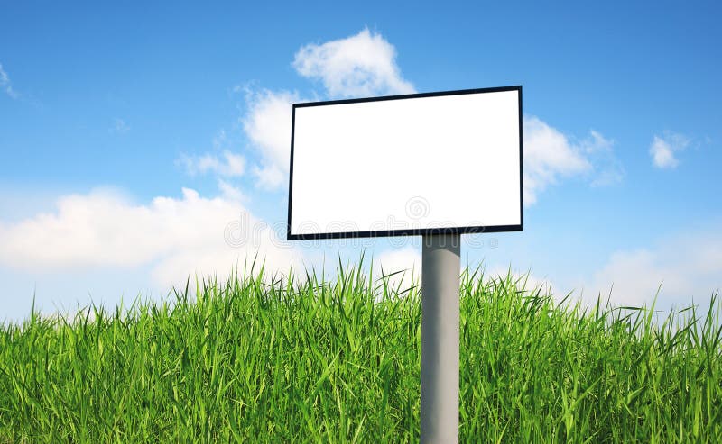 Billboard on a green grass stock image. Image of landscape - 18478663