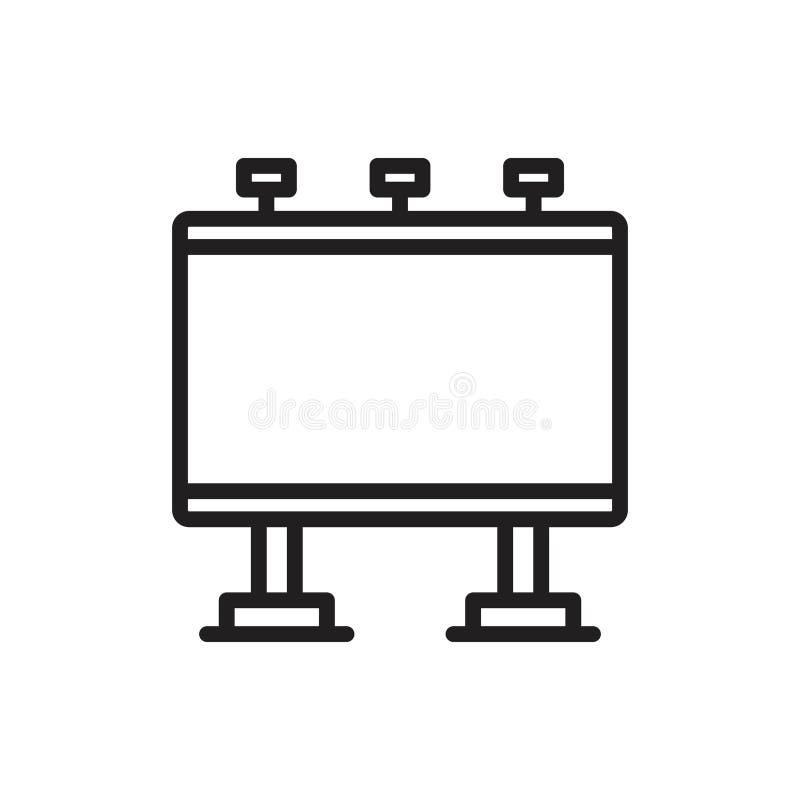 Billboard Icon Simple Thin Outline Stock Vector - Illustration of clean ...