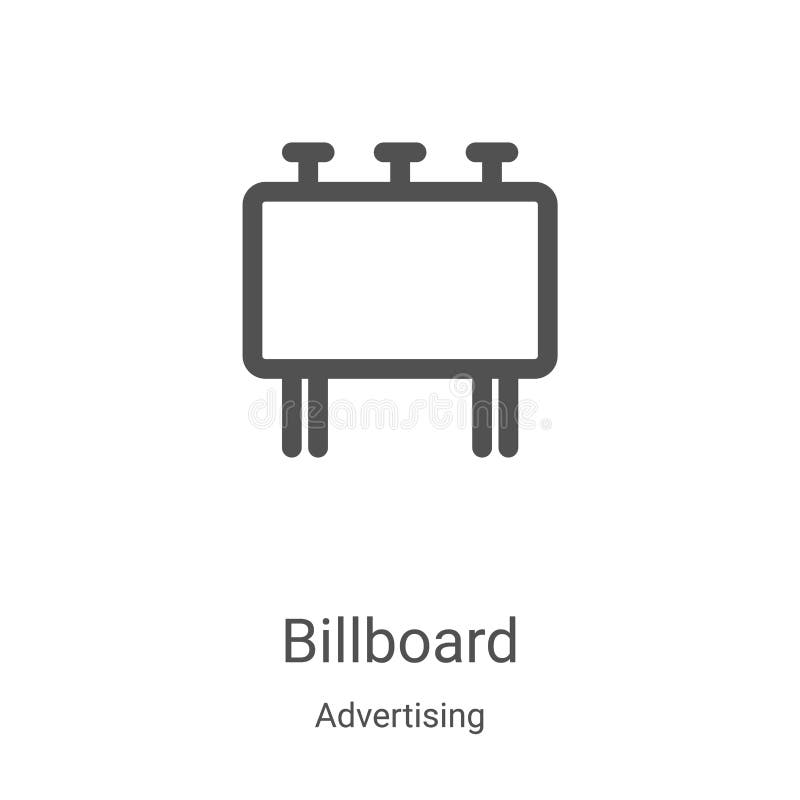 Billboard Icon Vector from Advertising Collection. Thin Line Billboard ...