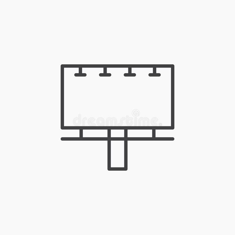 Billboardline in Thin Line Black Color. Flat Simple Vector Symbols ...