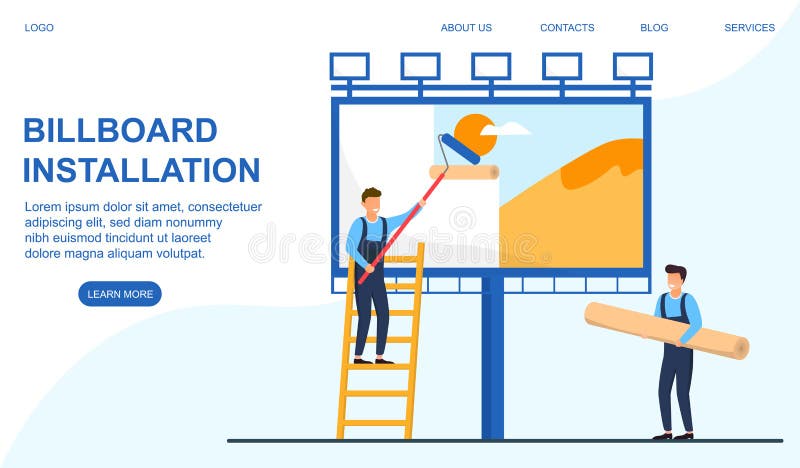 Billboard Installation Vector Concept Stock Vector - Illustration of ...