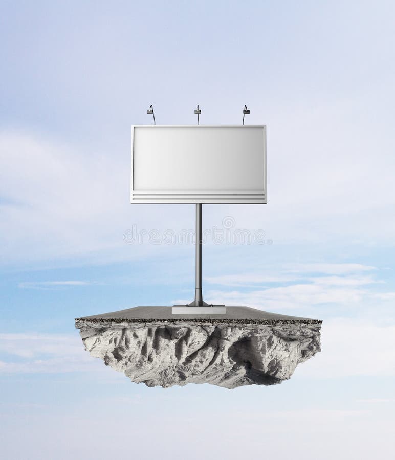 Billboard on island stock illustration. Illustration of commercial ...
