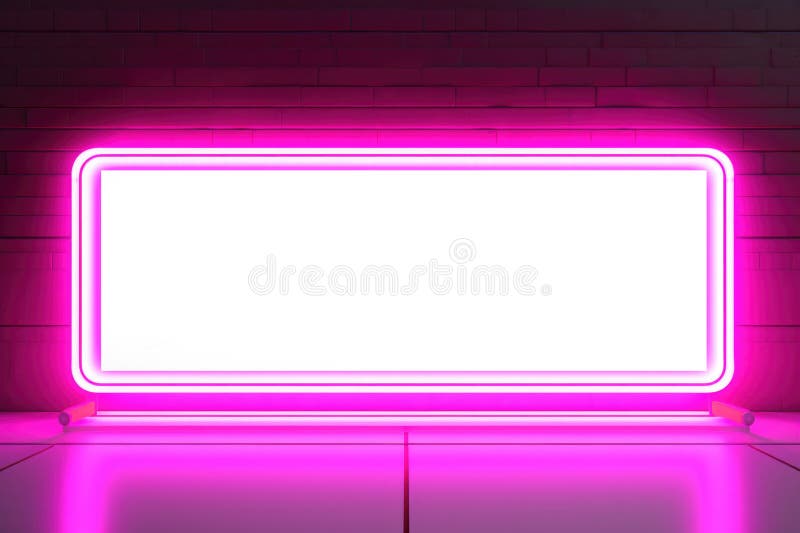 Billboard Layout with Red Neon Lighting Stock Illustration ...