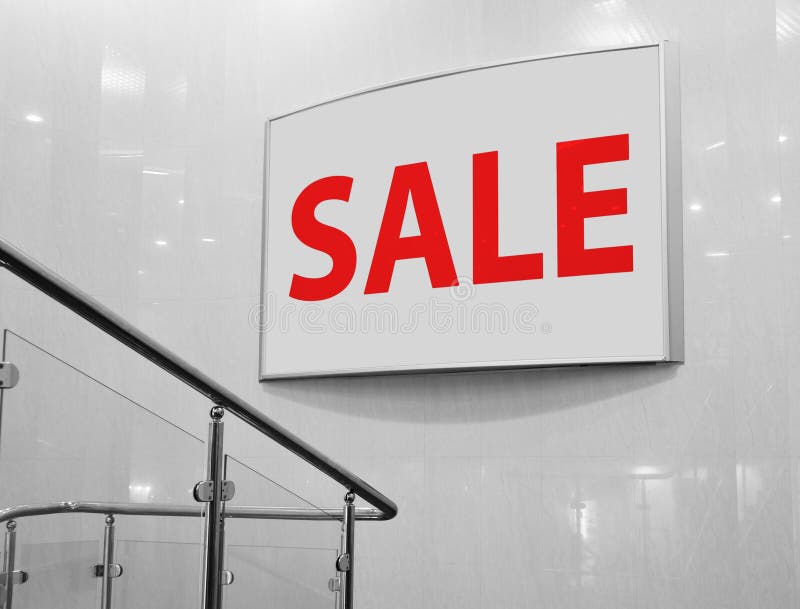 SALE Sign in a Shopping Mall Stock Photo - Image of sale, elevator: 2832612