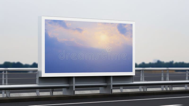 Billboard Mockup with Blank Front, Realistic on a Mockup Template in a ...