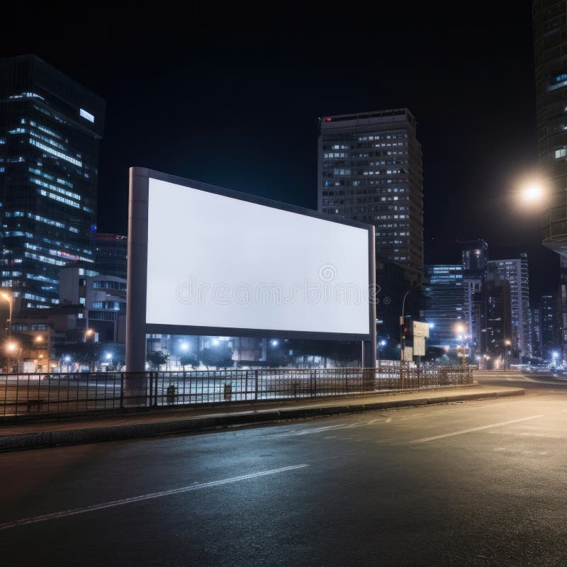 Billboard Mockup with Blank Front, Realistic on a Mockup Template in a ...