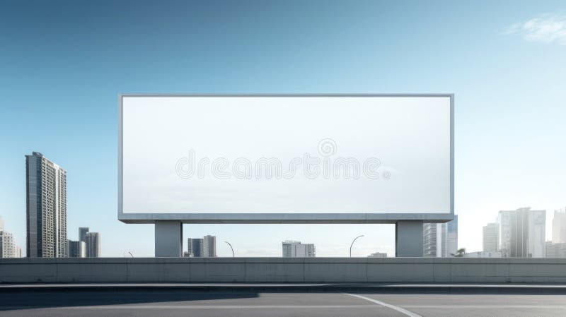 Billboard Mockup with Blank Front, Realistic on a Mockup Template in a ...
